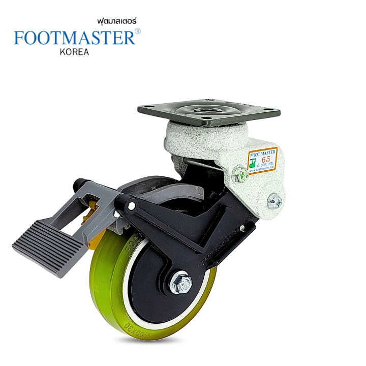 ล้อโช้คอัพแบบแป้นหมุนมีเบรก FOOT MASTER รุ่น GDS/BSF - Castor & Wheel ...